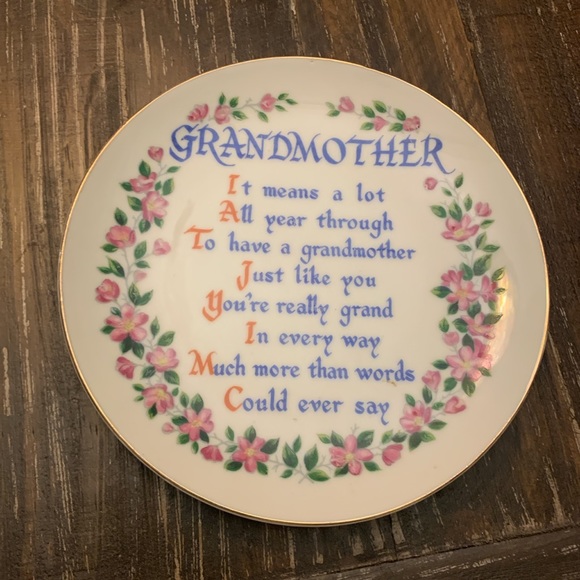 Wall Decor | Vintage Porcelain Wall Decor Grandmother Plate Round 725 ...